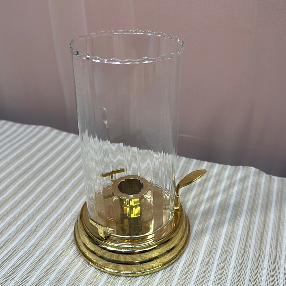PartyLite | Accents | Chamber Lamp Vintage Gold With Hurricane Glass ...